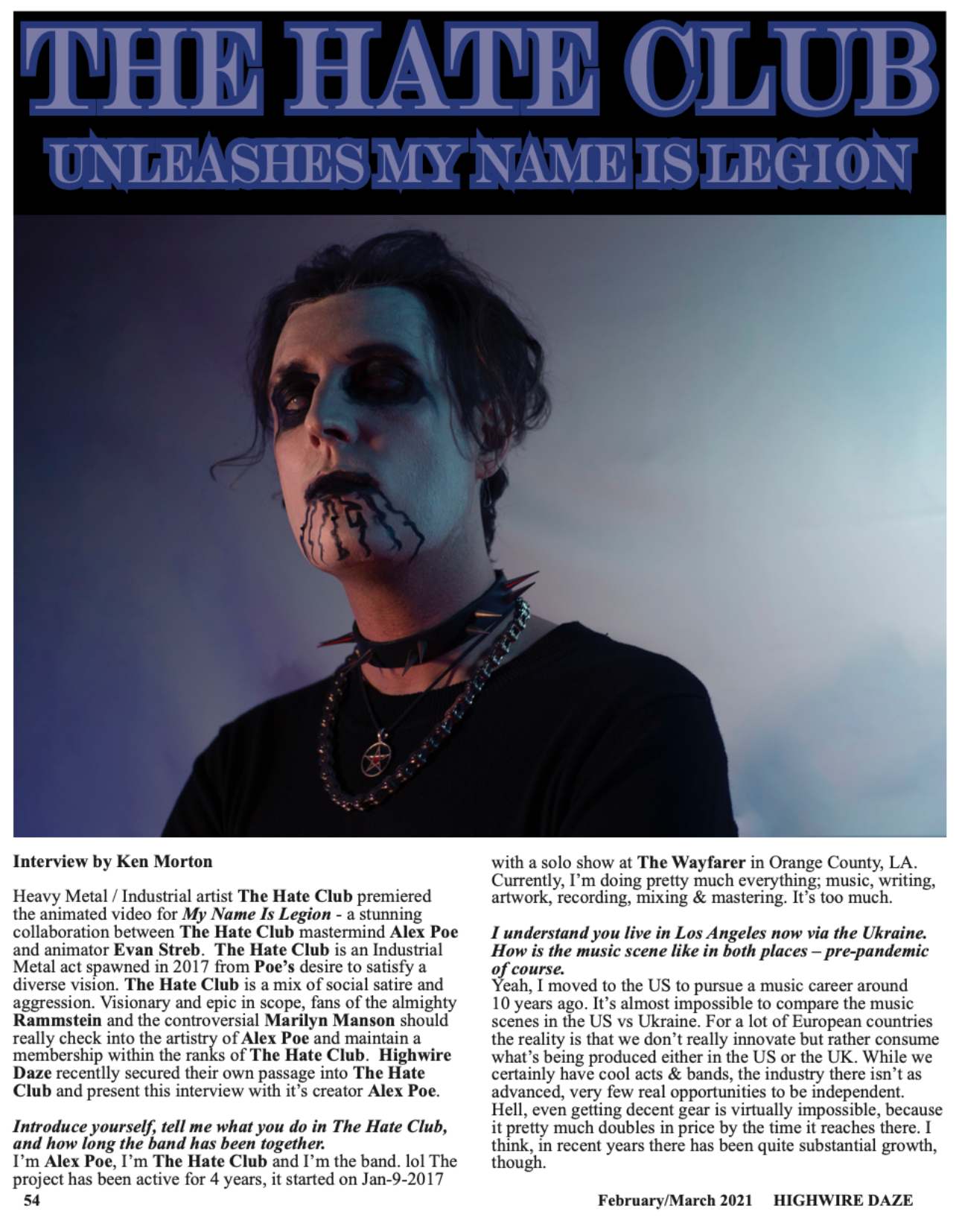 HIGHWIRE DAZE [first THC print press] – The Hate Club